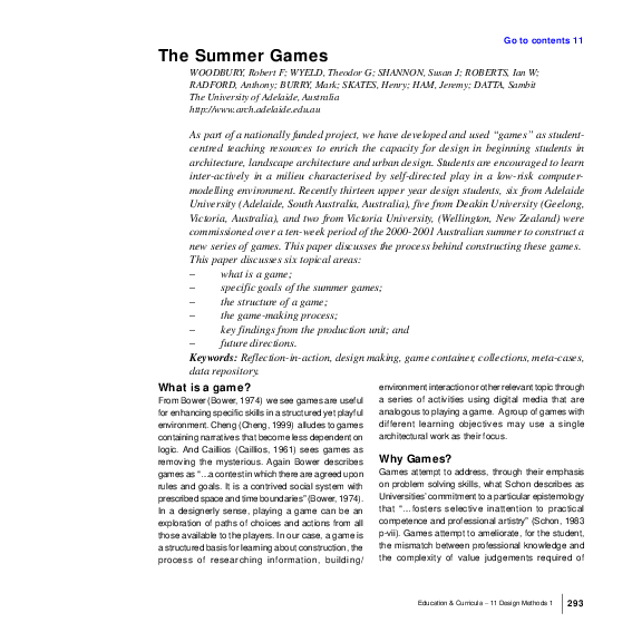 (PDF) The Summer Games