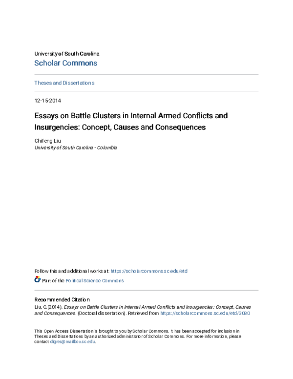 (PDF) Essays on Battle Clusters in Internal Armed Conflicts and ...