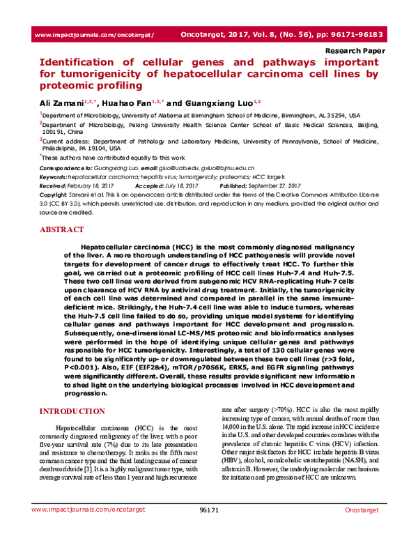 (PDF) Identification of cellular genes and pathways important for ...