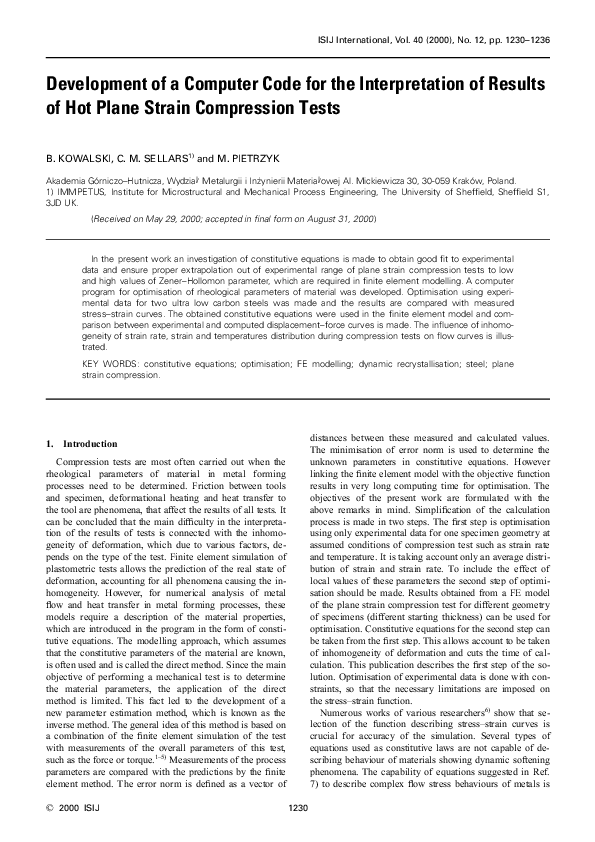 (PDF) Development of a Computer Code for the Interpretation of Results ...