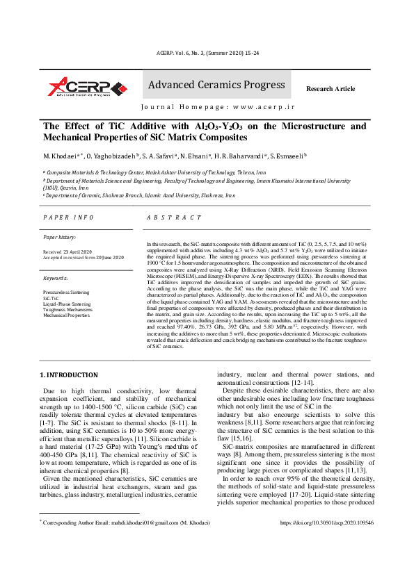 (PDF) The Effect of TiC Additive with Al2O3-Y2O3 on the Microstructure and Mechanical Properties ...