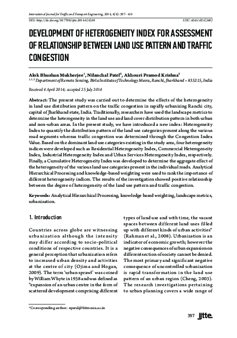 (PDF) Development of Heterogeneity Index for Assessment of Relationship ...