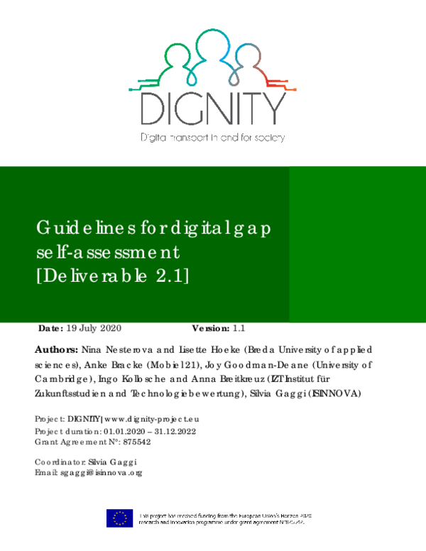 (PDF) Guidelines for digital gap self-assessment [Deliverable 2.1]