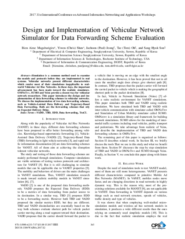 (PDF) Design and Implementation of Vehicular Network Simulator for Data ...
