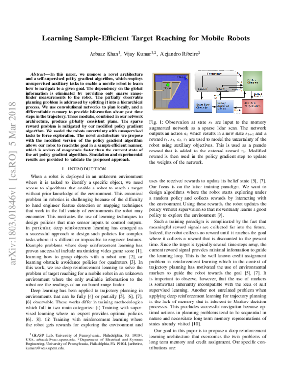 (PDF) Learning Sample-Efficient Target Reaching for Mobile Robots