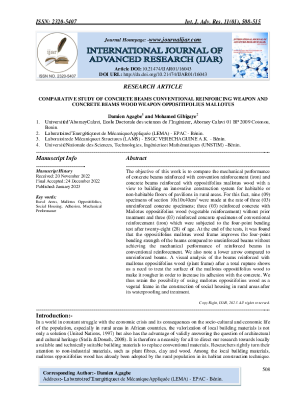 (PDF) Comparative Study of Concrete Beams Conventional Reinforcing ...