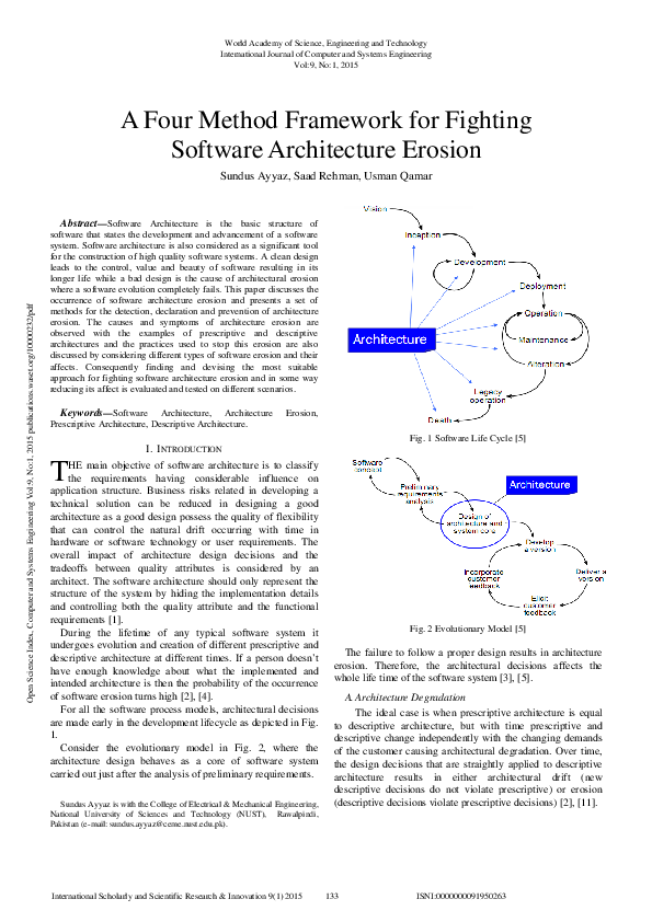 (PDF) A Four Method Framework For Fighting Software Architecture ...