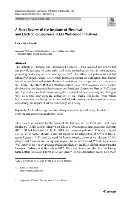 (PDF) A Short Review of the Institute of Electrical and Electronics ...
