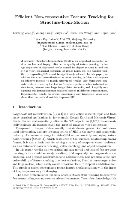 (PDF) Efficient Non-consecutive Feature Tracking for Structure-from-Motion