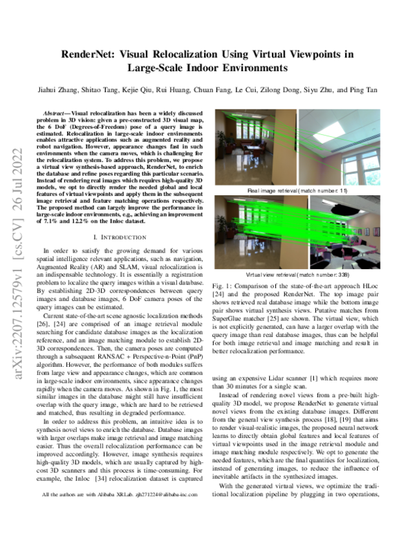 (PDF) RenderNet: Visual Relocalization Using Virtual Viewpoints in Large-Scale Indoor Environments