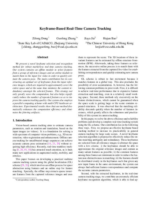 (PDF) Keyframe-based real-time camera tracking