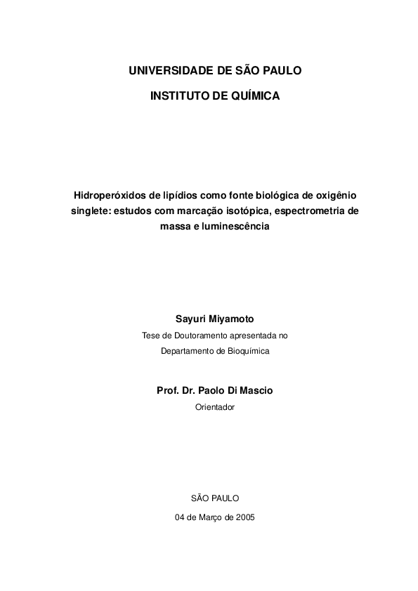 (PDF) Hidroperóxidos de lipídios como fonte biológica de oxigênio ...