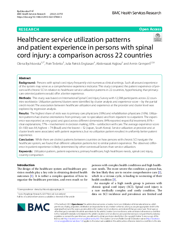 (PDF) Healthcare service utilization patterns and patient experience in ...