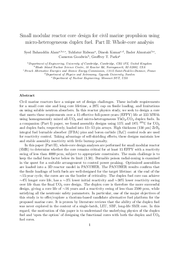 (PDF) Small modular reactor core design for civil marine propulsion ...