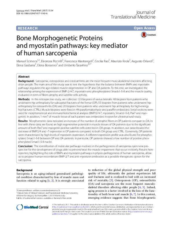 (PDF) Bone Morphogenetic Proteins and myostatin pathways: key mediator ...