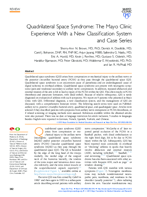 (PDF) Quadrilateral Space Syndrome