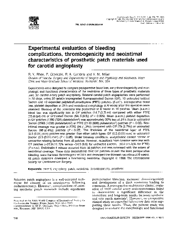 (PDF) Experimental evaluation of bleeding complications ...