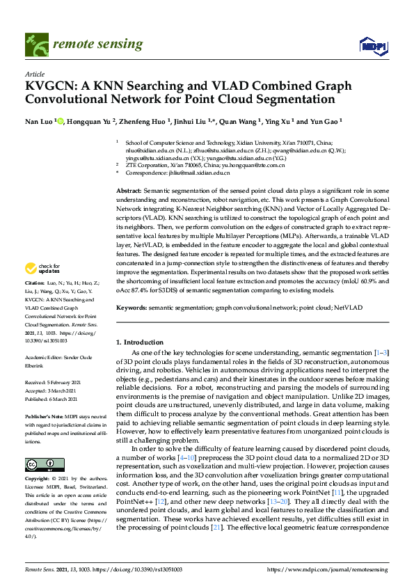 Pdf Kvgcn A Knn Searching And Vlad Combined Graph Convolutional