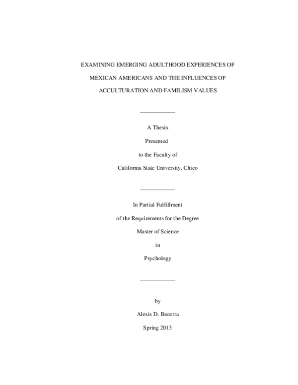 (PDF) Examining emerging adulthood experiences of Mexican Americans and ...
