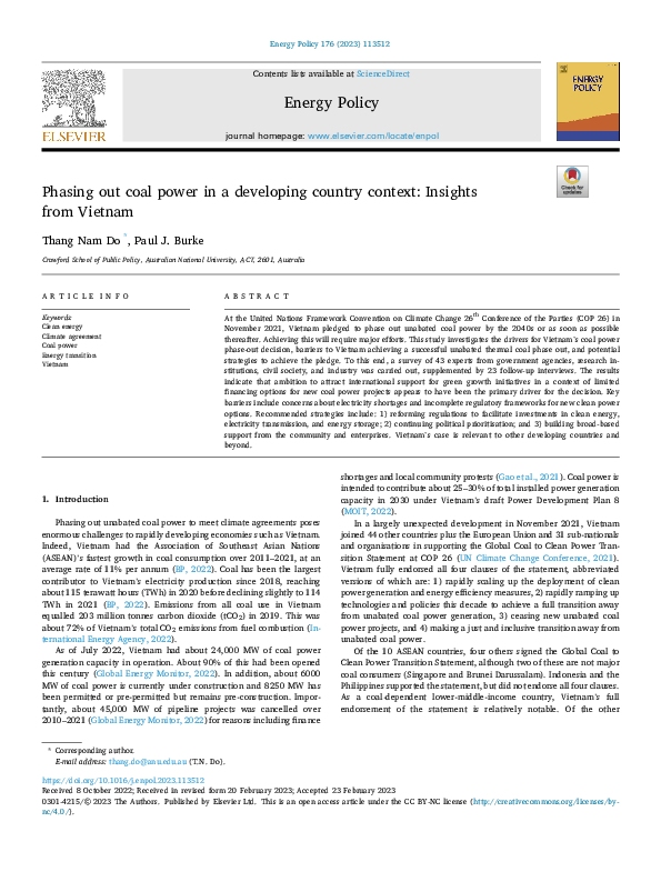 Pdf Phasing Out Coal Power In A Developing Country Context Insights