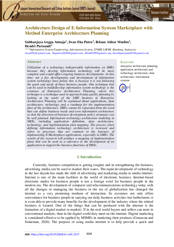 (PDF) Architecture Design of E-Information System Marketplace with ...