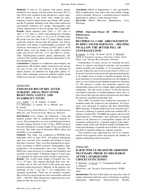 (PDF) Enhanced recovery after surgery (ERAS) post liver resection ...