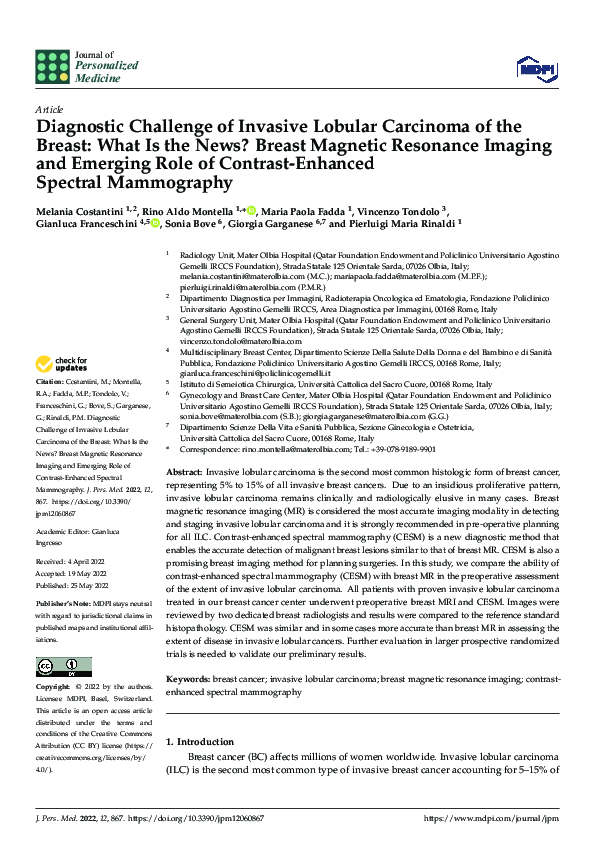 (PDF) Diagnostic Challenge of Invasive Lobular Carcinoma of the Breast: What Is the News? Breast ...