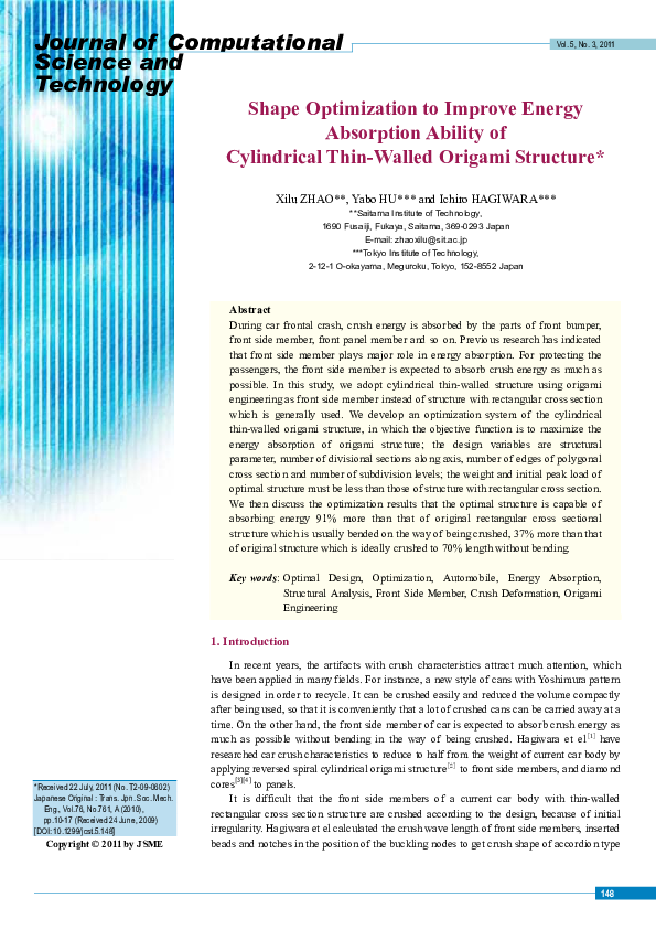 (PDF) Shape Optimization to Improve Energy Absorption Ability of ...
