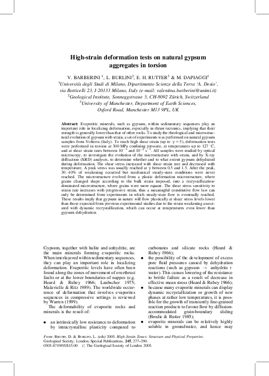 (PDF) High-strain deformation tests on natural gypsum aggregates in ...