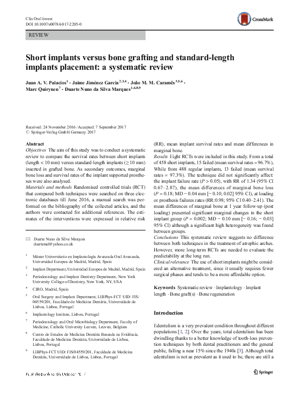 (PDF) Short implants versus bone grafting and standard-length implants ...