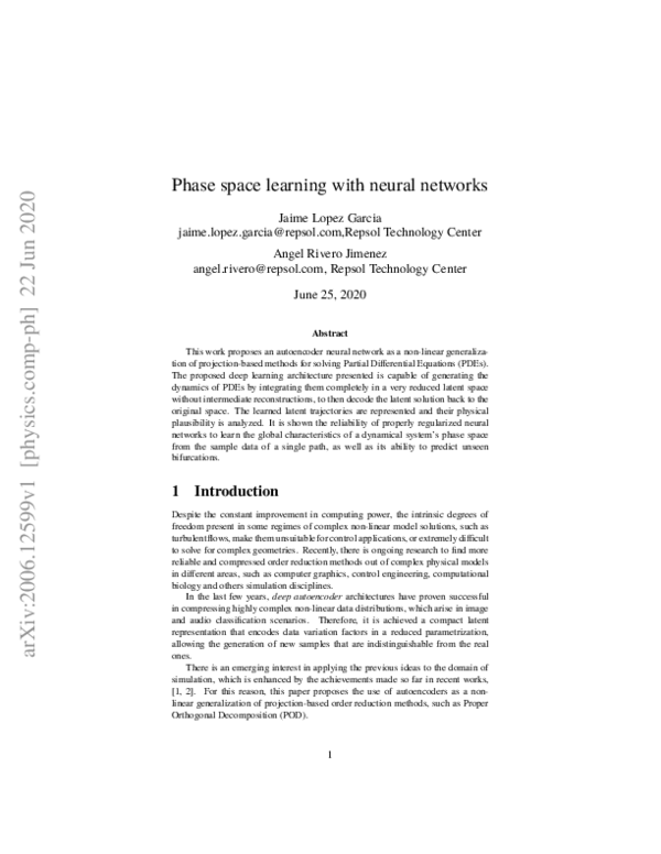 (PDF) Phase Space Learning with Neural Networks | Jaime Garcia - Academia.edu