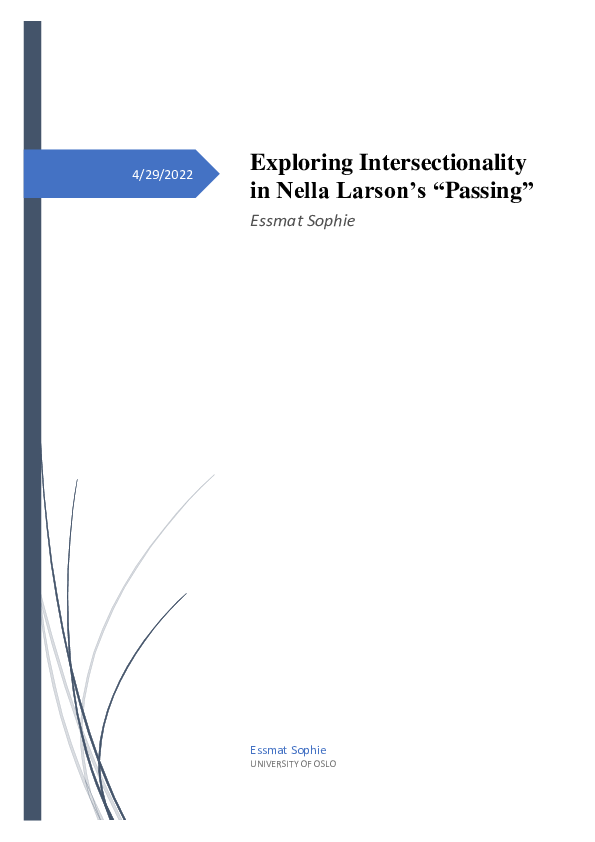 (PDF) Exploring Intersectionality in Nella Larson's Passing