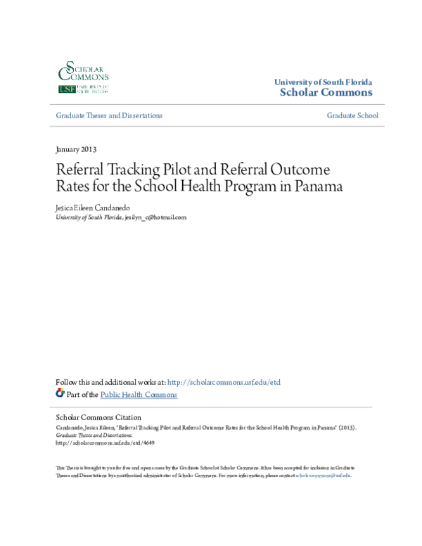 (PDF) Referral Tracking Pilot and Referral Outcome Rates for the School ...