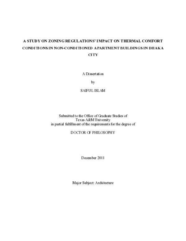 (PDF) A study on zoning regulations' impact on thermal comfort ...