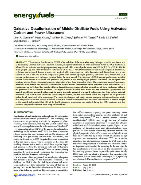 (PDF) Oxidative Desulfurization of Middle-Distillate Fuels Using ...