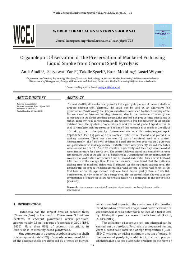 (PDF) Organoleptic Observations of the Preservation of Mackerel Fish ...