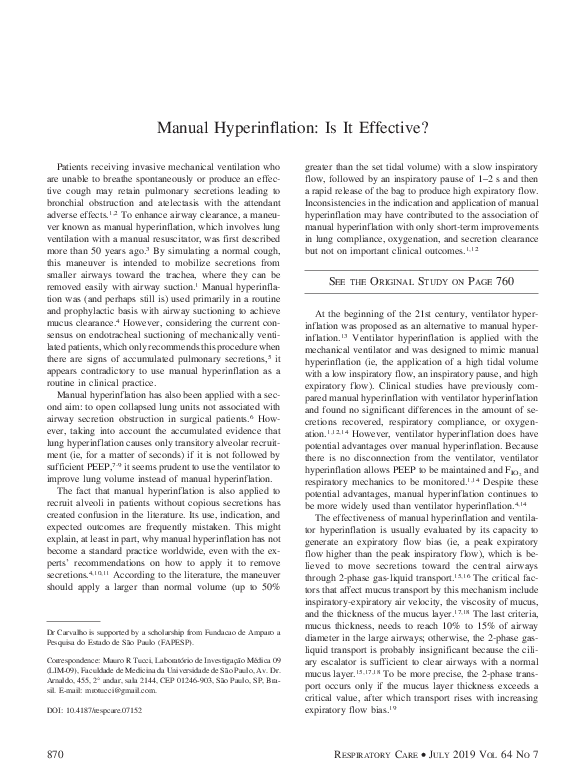 (PDF) Manual Hyperinflation: Is It Effective?