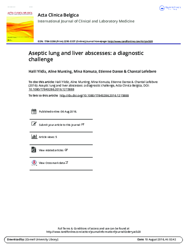 (PDF) Aseptic lung and liver abscesses: a diagnostic challenge ...