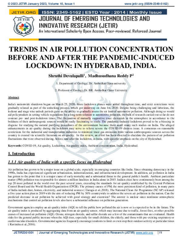 (PDF) TRENDS IN AIR POLLUTION CONCENTRATION BEFORE AND AFTER THE ...