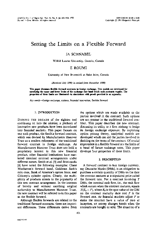 (PDF) Setting the limits on a flexible forward | No Name - Academia.edu