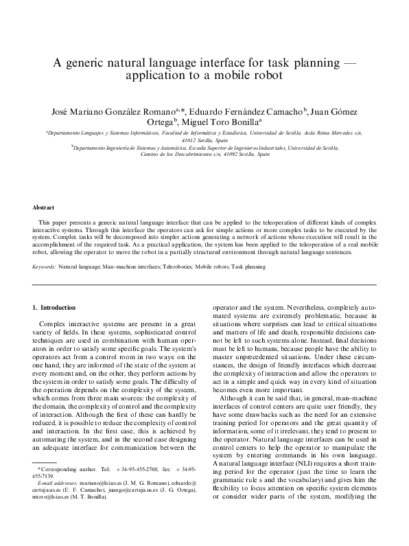 (PDF) A generic natural language interface for task planning ...