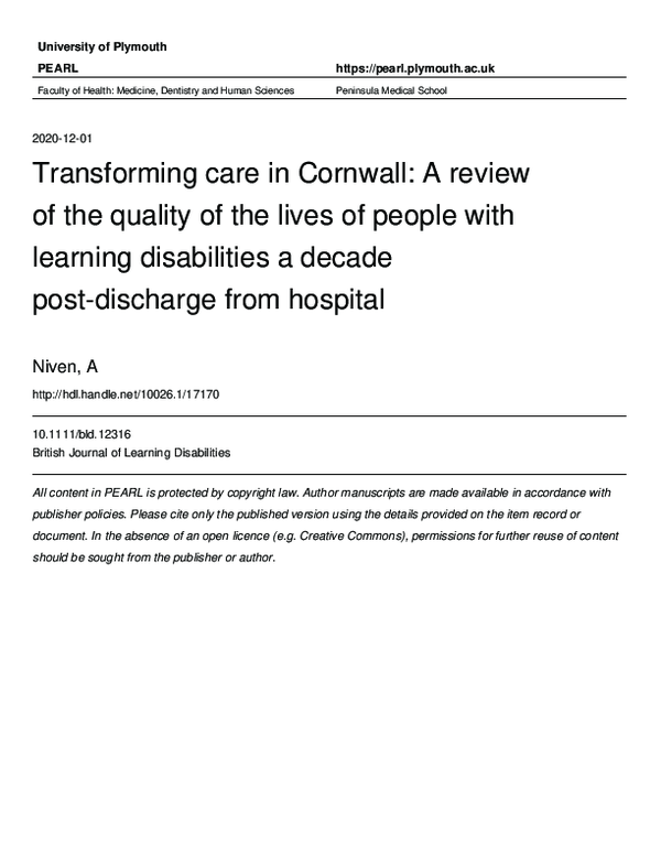 (PDF) Transforming care in Cornwall: A review of the quality of the ...