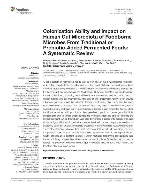 (PDF) Colonization Ability and Impact on Human Gut Microbiota of ...
