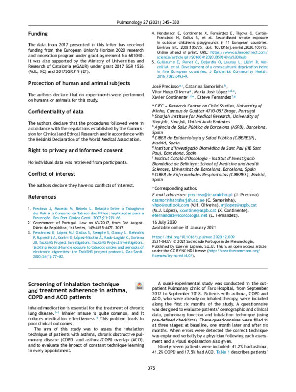 (PDF) Screening of inhalation technique and treatment adherence in ...