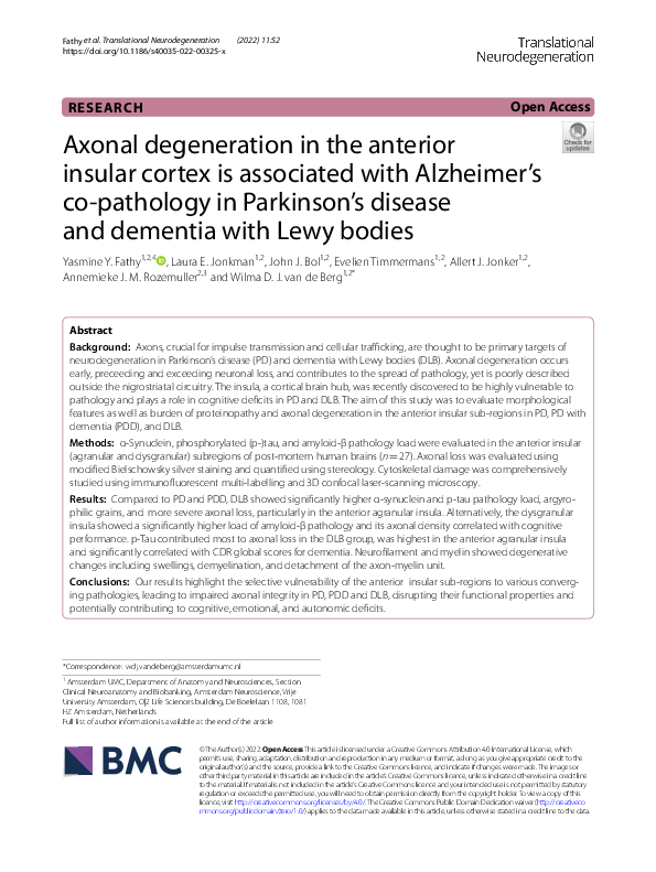 (PDF) Axonal degeneration in the anterior insular cortex is associated with Alzheimer’s co ...