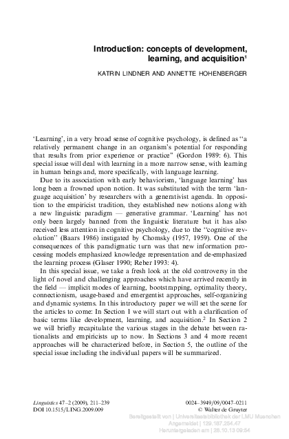 (PDF) Introduction: concepts of development