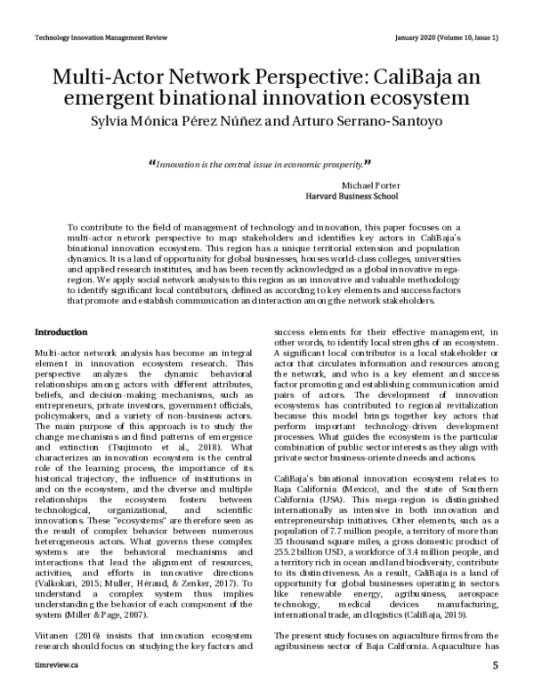 (PDF) Multi-Actor Network Perspective: CaliBaja an emergent binational ...