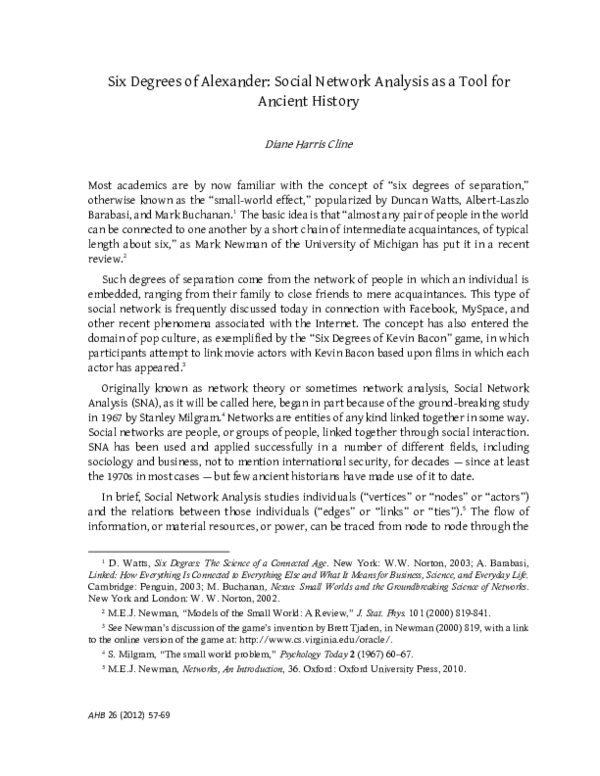 (PDF) Six Degrees of Alexander: Social Network Analysis as a Tool for ...