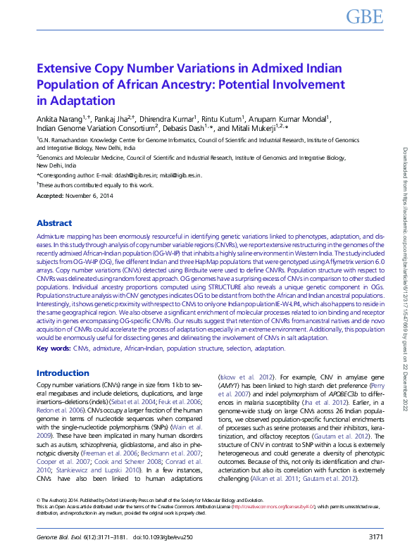 (PDF) Extensive copy number variations in admixed Indian population of ...