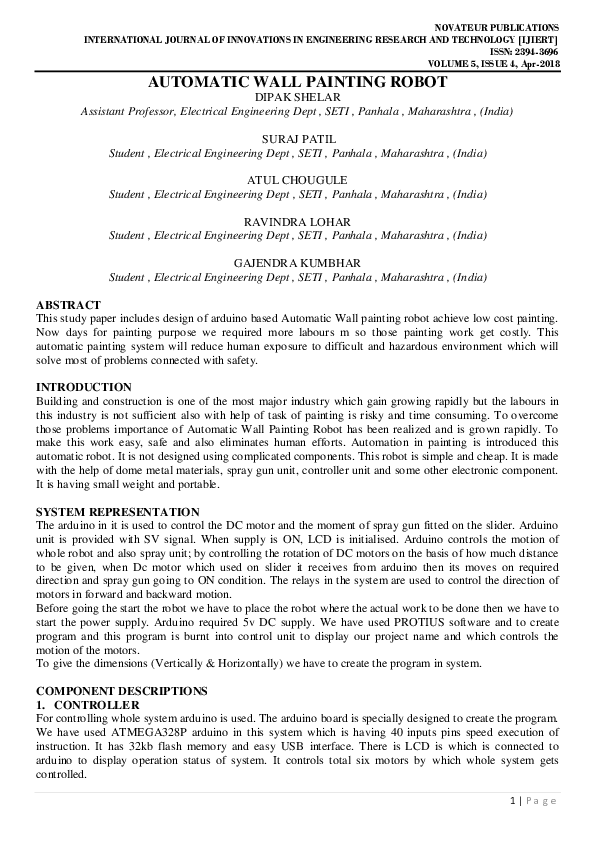(PDF) Automatic Wall Painting Robot | Mayur Raut - Academia.edu